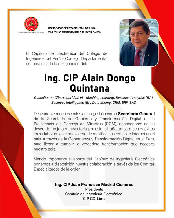 Saludan designación de Dongo Quintana | América Sistemas